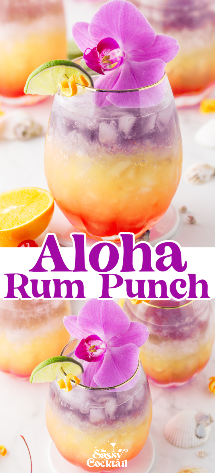 Aloha Rum Punch - The Sassy Cocktail