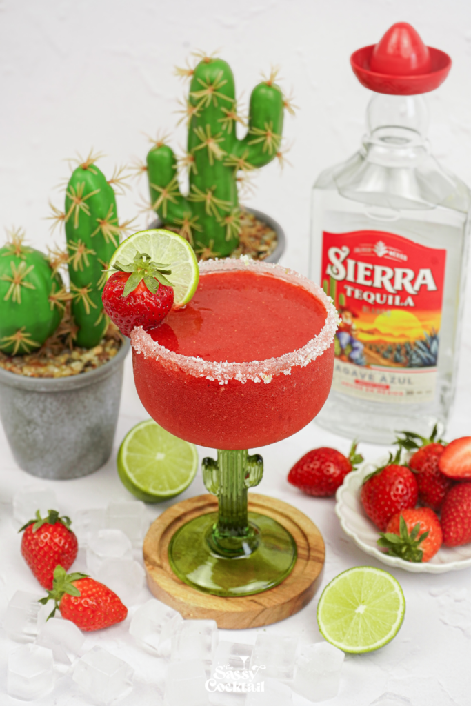 Frozen Strawberry Margarita - The Sassy Cocktail